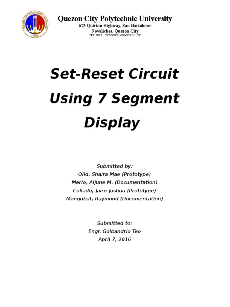 Set Reset Counter Using 7 Segment Display Documentation Pdf Timer Electrical Circuits 4104