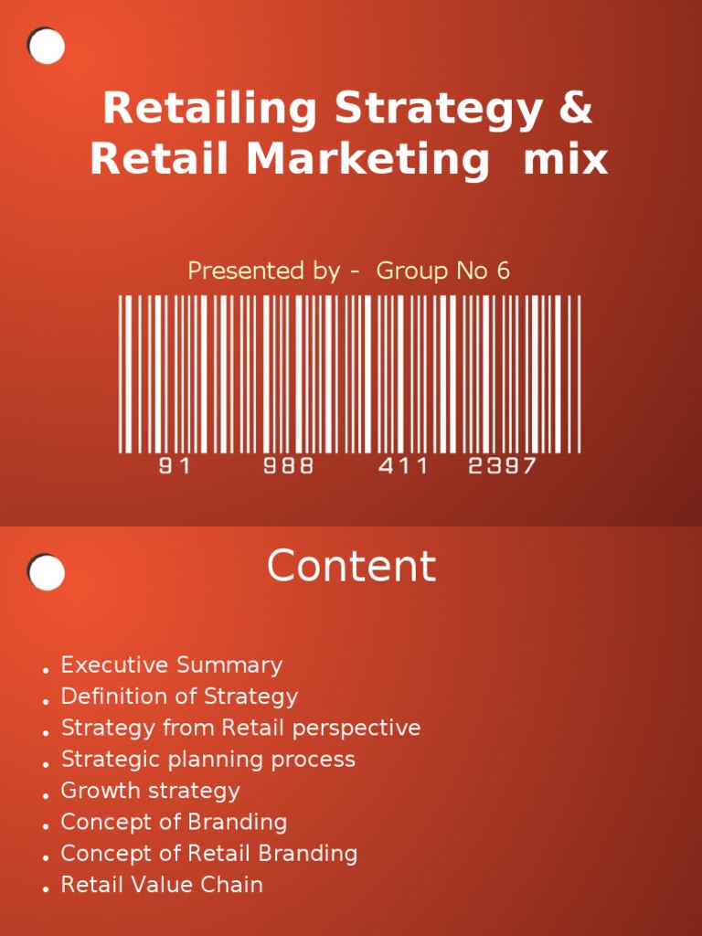 Retail Strategy and Marketing Mix Guide | PDF | Strategic Management ...