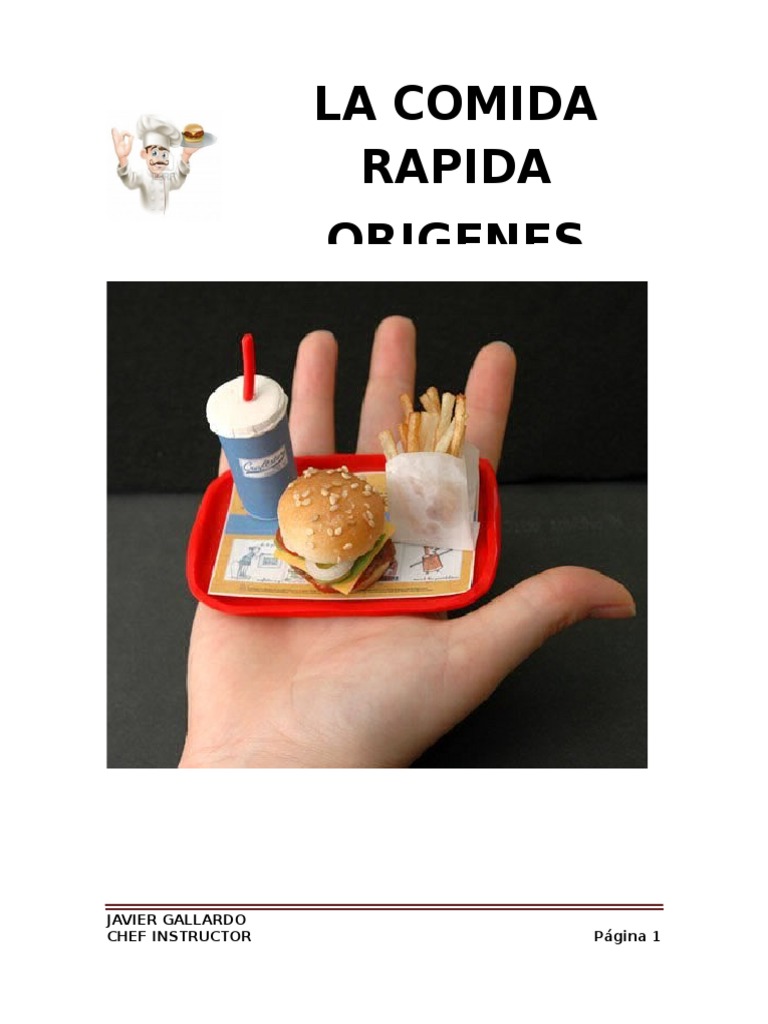 Historia y características de la comida rápida | PDF | Comida rápida ...