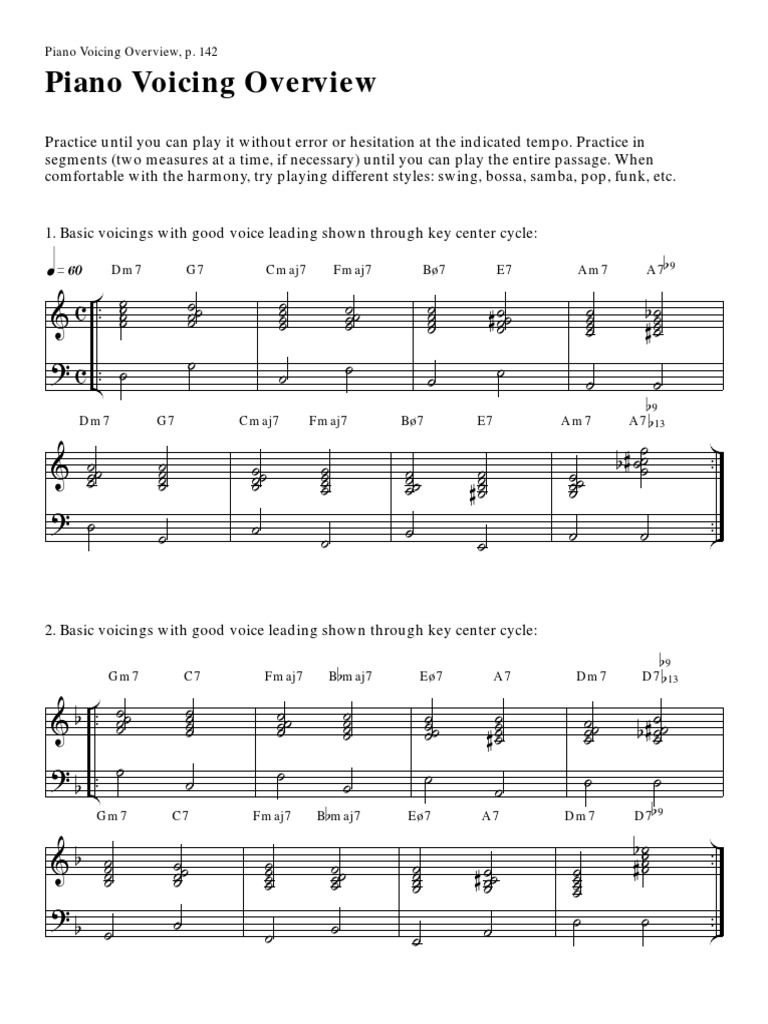 Piano Voicings Overview | PDF | Musical Techniques | Performing Arts