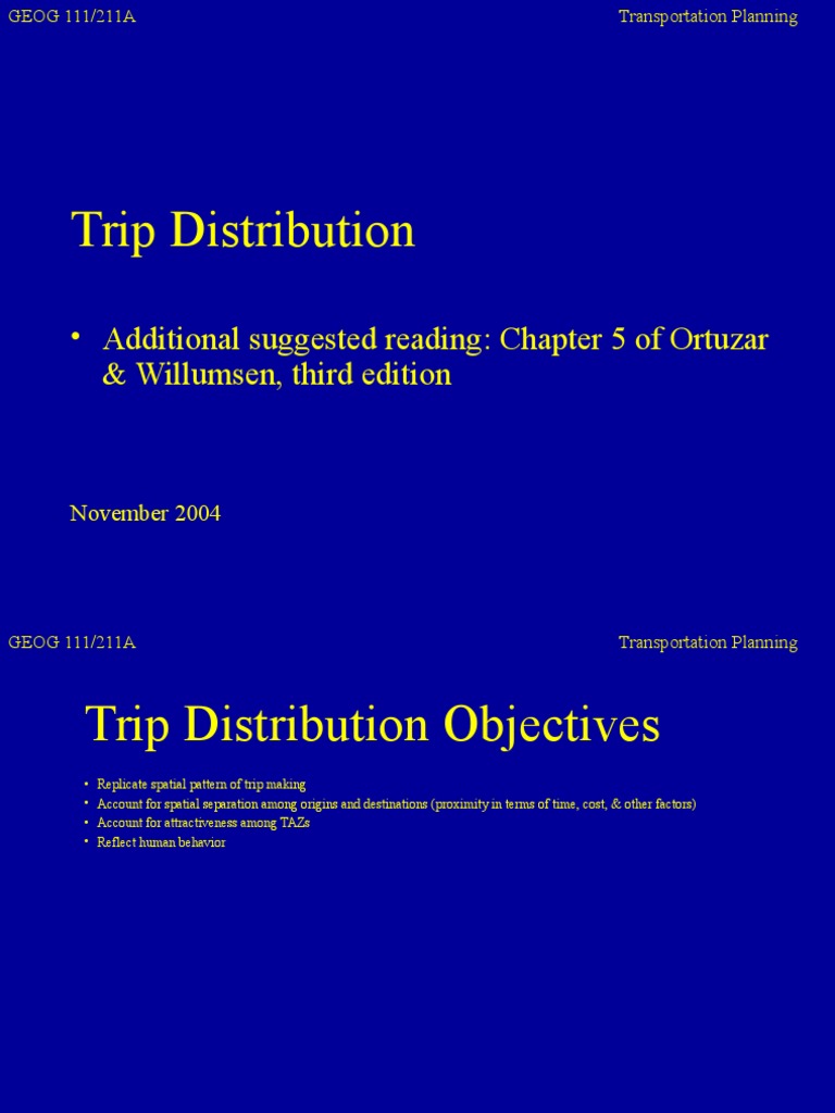 Trip Distribution | PDF | Mathematical Objects | Transport
