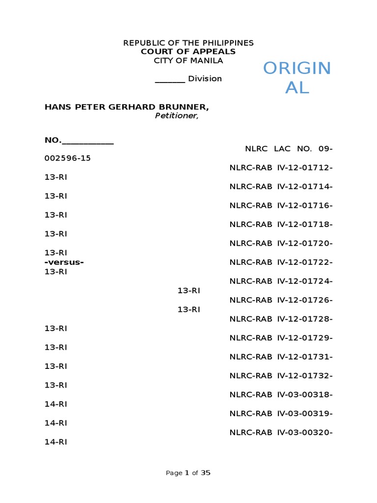 Petition for Certiorari Under Rule 65 | PDF | Injunction | Piercing The ...