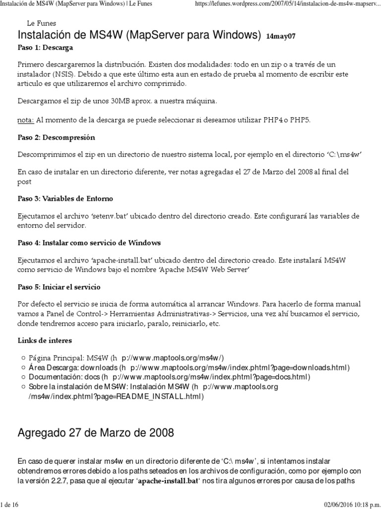 Instalacion de MAPSERVER en Linux | PDF | Script Java | Servidor HTTP Apache