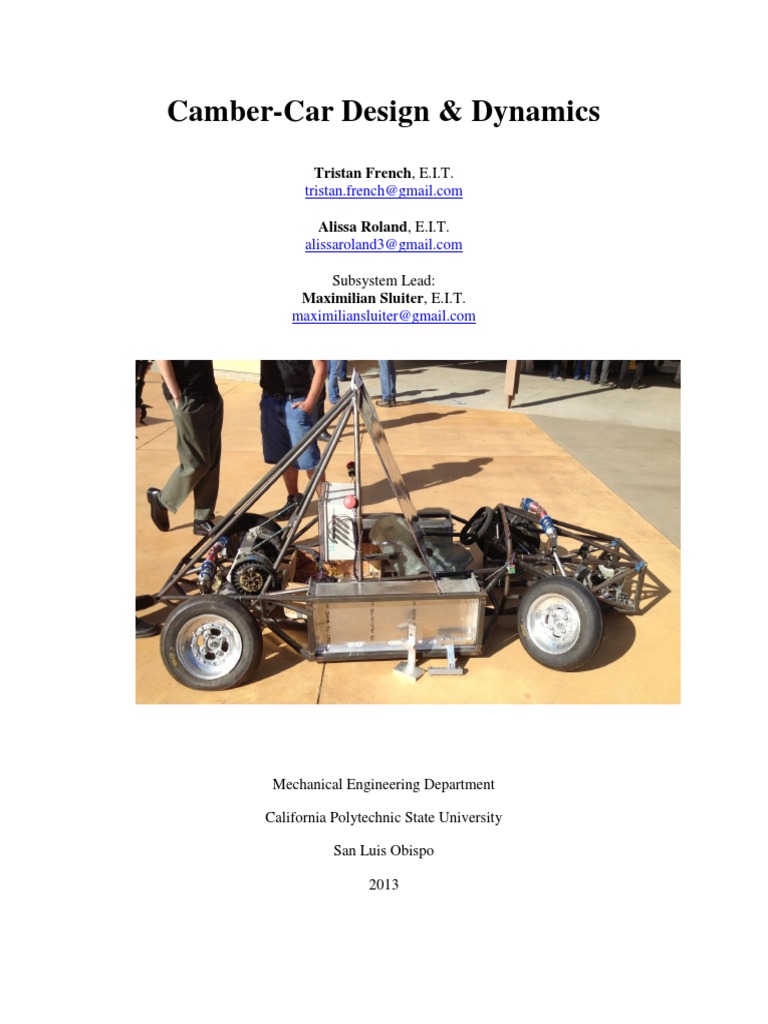 Camber Car Design Dynamics | PDF | Tire | Suspension (Vehicle)
