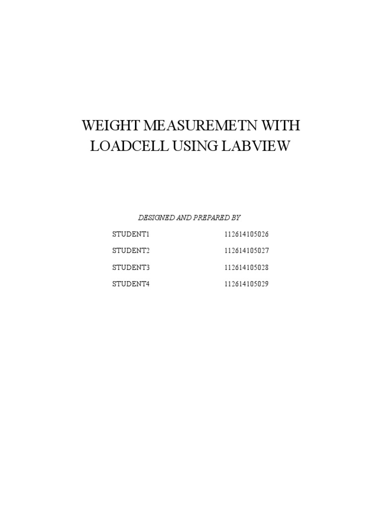 Weight Measuremetn With Loadcell Using Labview | PDF | Electrical ...