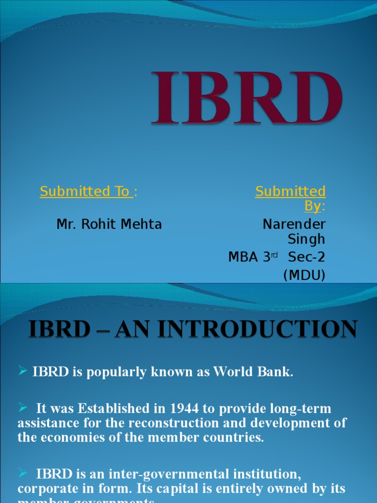 IBRD | PDF | World Bank | Board Of Directors