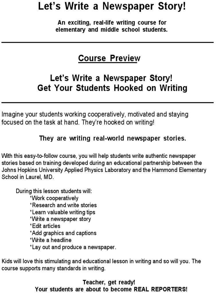 Writing Engaging Newspaper Stories | PDF | Newspapers | Page Layout