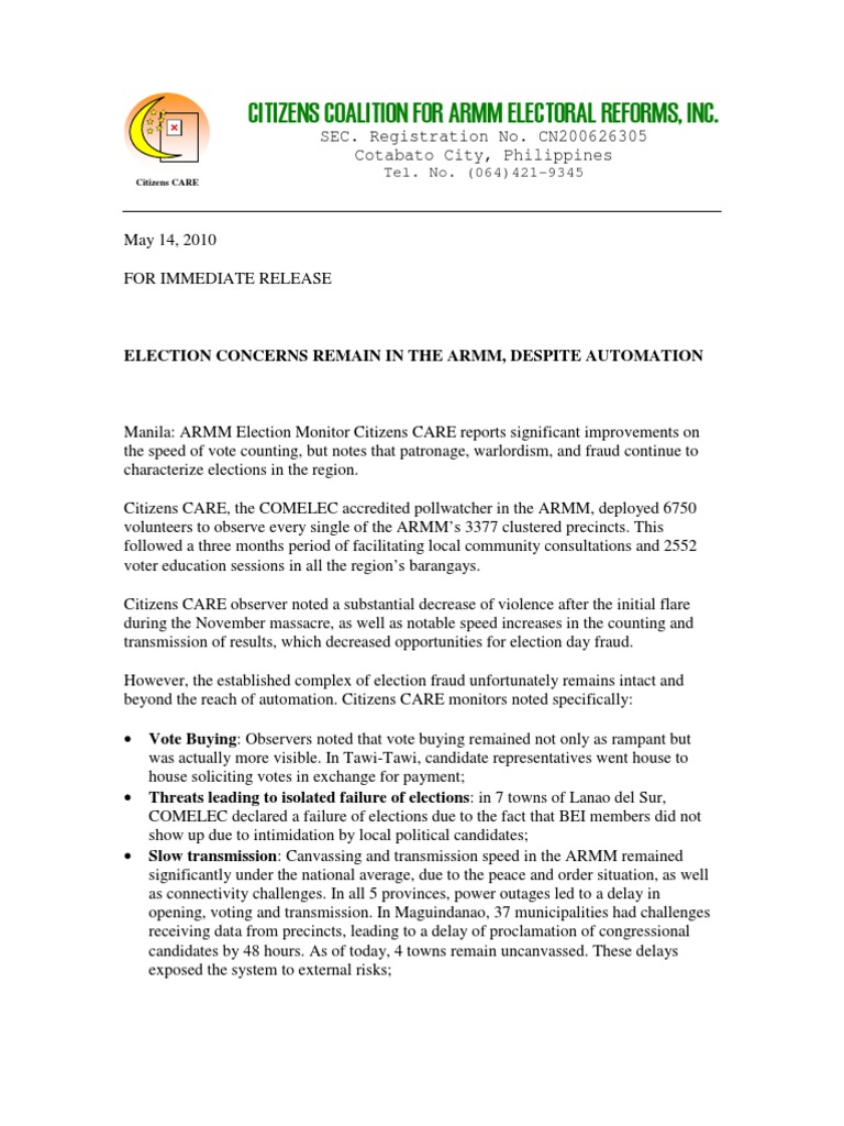 ARMM Election Issues Persist | PDF | Electoral Fraud | Elections