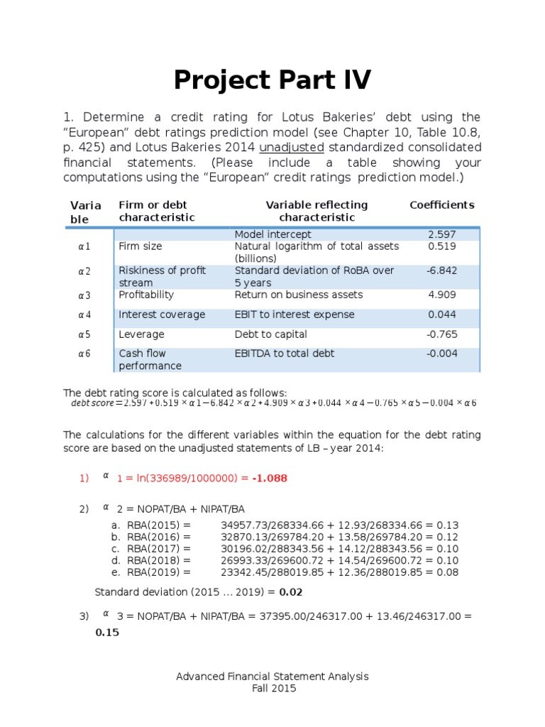 UGent AFSA Template Project 2015-2016 Part IV2 | PDF | Refinancing | Interest