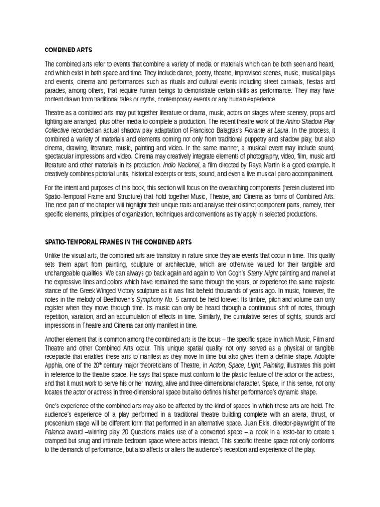 Combined Arts | PDF | Theatre | Paintings
