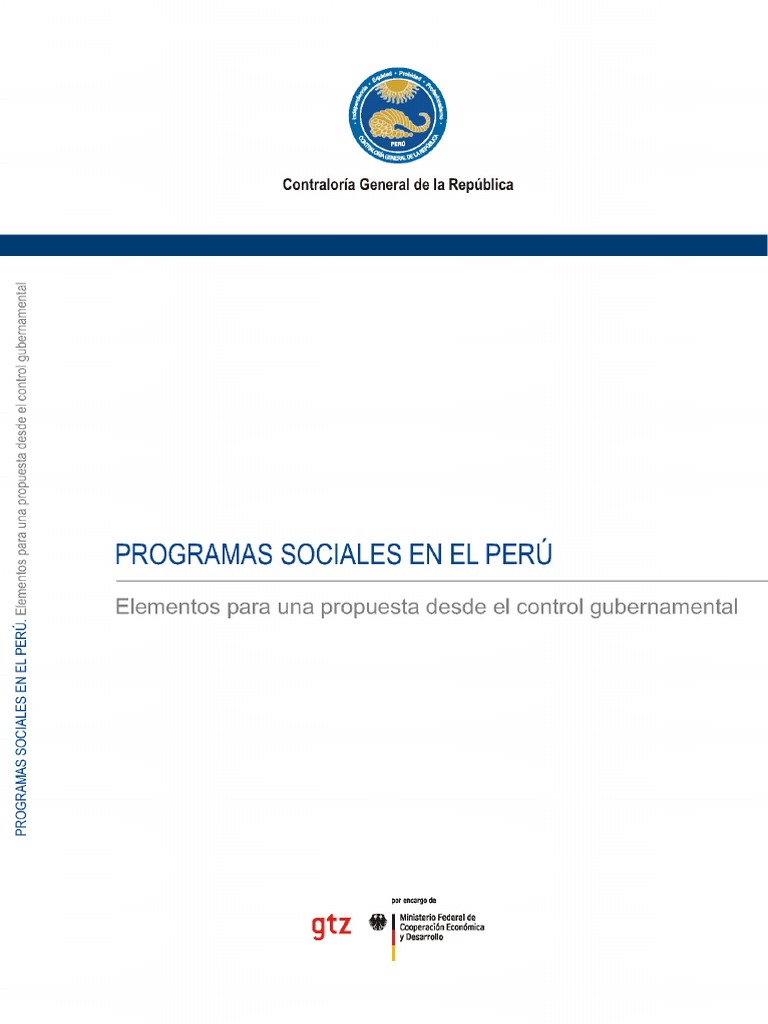 Libro Programas Sociales Peru PDF | PDF | Pobreza | Pobreza e indigencia