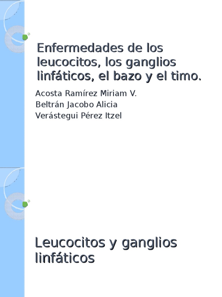 Enfermedades de Los Leucocitos, Los Ganglios Linfáticos, El Bazo y El Timo | PDF | Linfoma ...