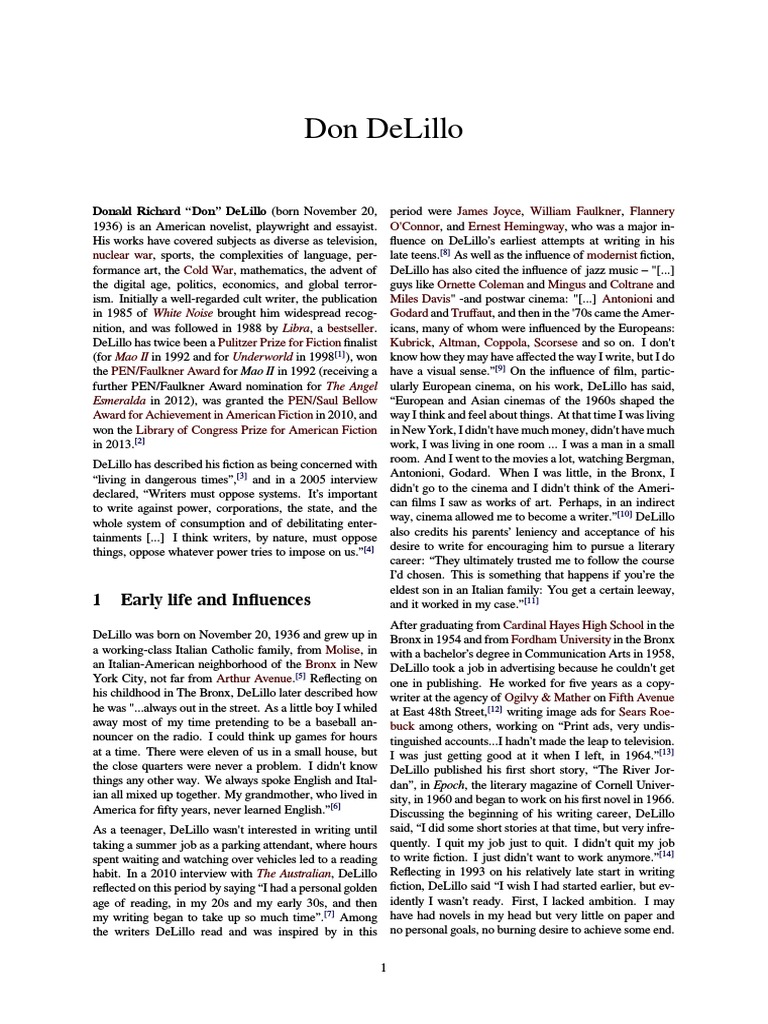 Don DeLillo | Fiction & Literature | Free 30-day Trial | Scribd