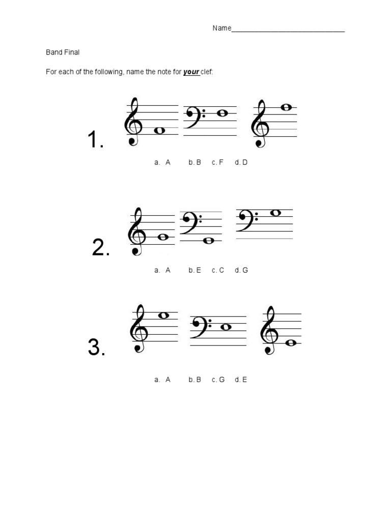 Music Theory Exam Practice Sheet | PDF
