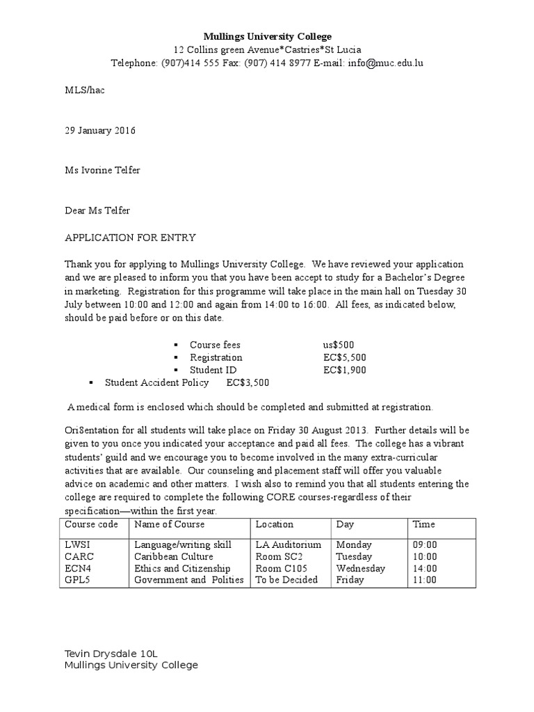 Mullings University College Tevin | PDF