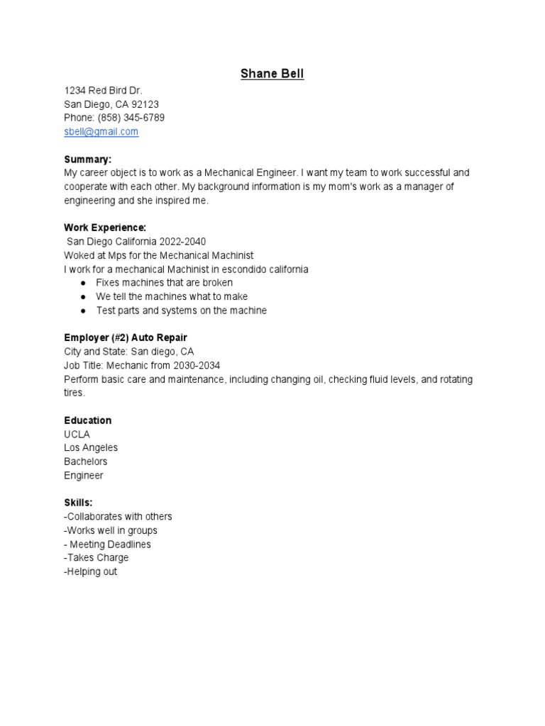 Shane Bell: Summary | PDF