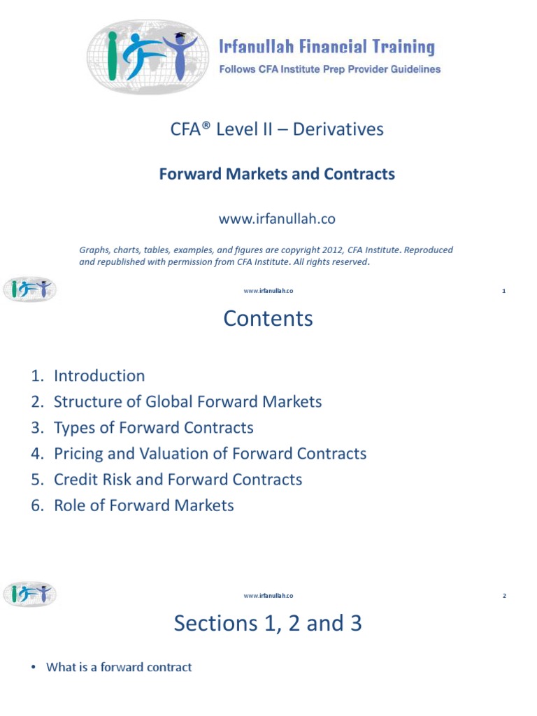 CFA® Level II - Derivatives: Forward Markets and Contracts | PDF ...