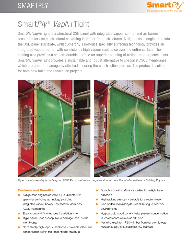 SmartPly VapAirTight DATA SHEET Final 2015 | PDF | Industries | Manmade ...