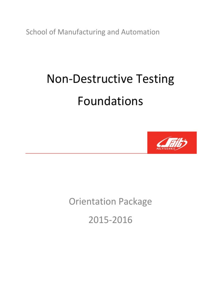 SAIT NDT Orientation PKG 2015.2016 | PDF | Test (Assessment) | Laboratories