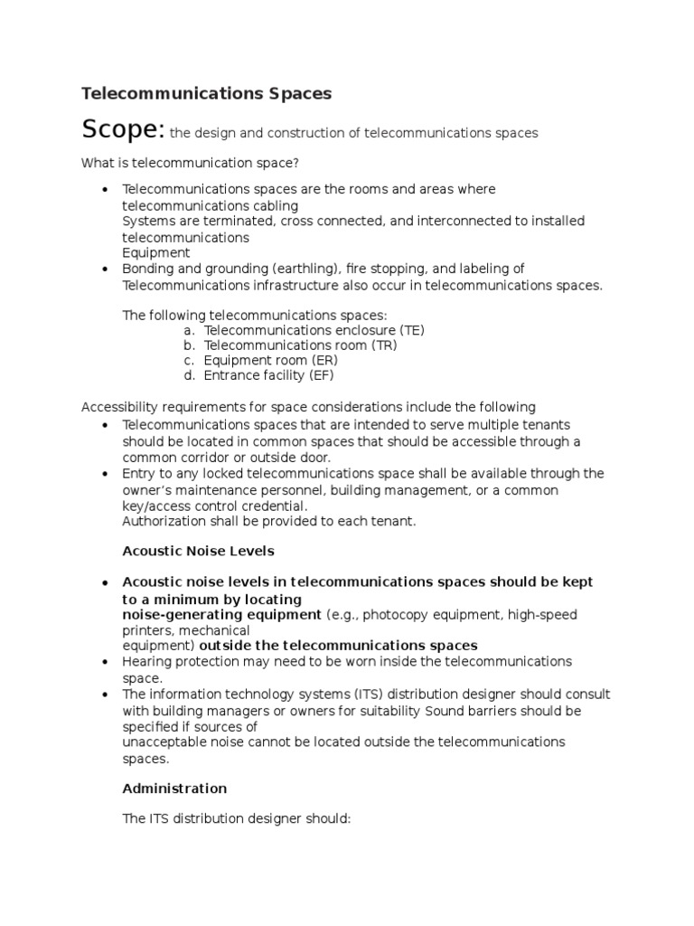 Telecommunications Spaces | PDF | Manufactured Goods | Engineering