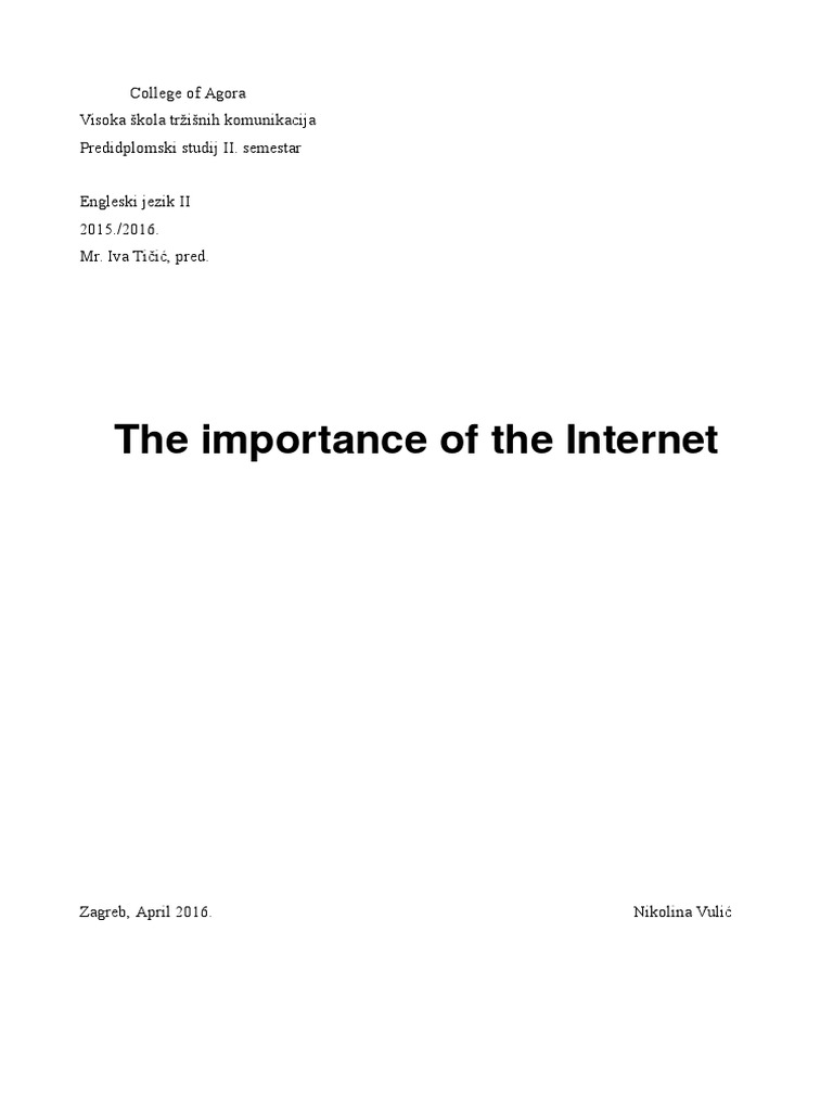 The Importance of The Internet | PDF | Educational Technology | Internet