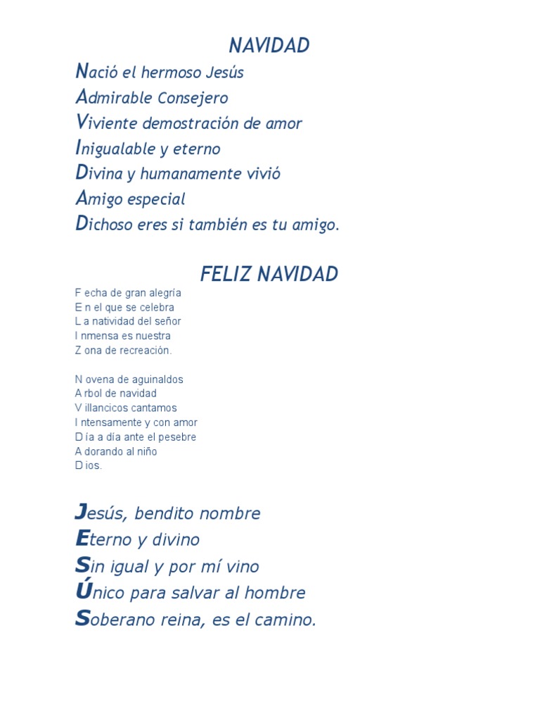 Acróstico Navidad | PDF | Navidad | Nochebuena