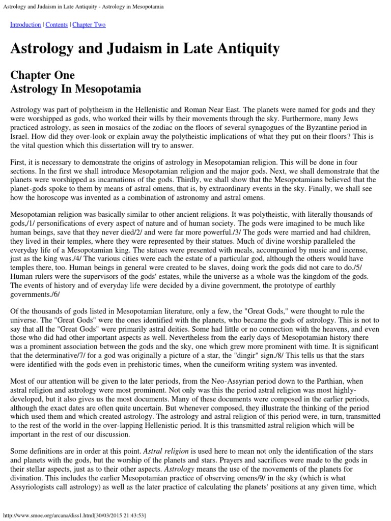 Astrology and Judaism in Late Antiquity - Astrology in Mesopotamia ...