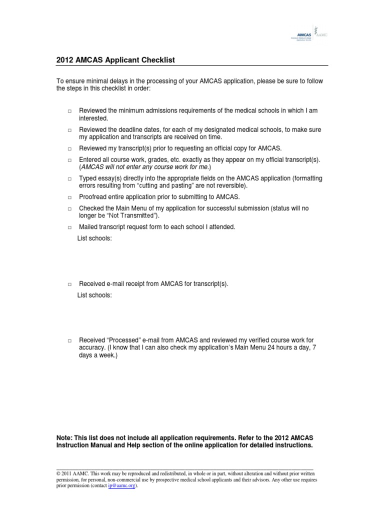 AMCAS Application Steps | PDF