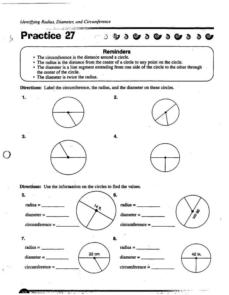 Circles - Radius, Diameter, & Circumference | PDF