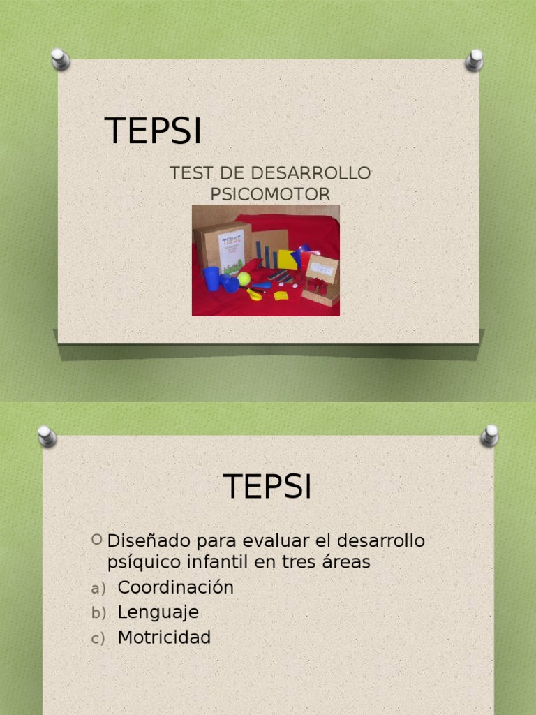 Evaluación Psicomotora Infantil TEPSI | PDF