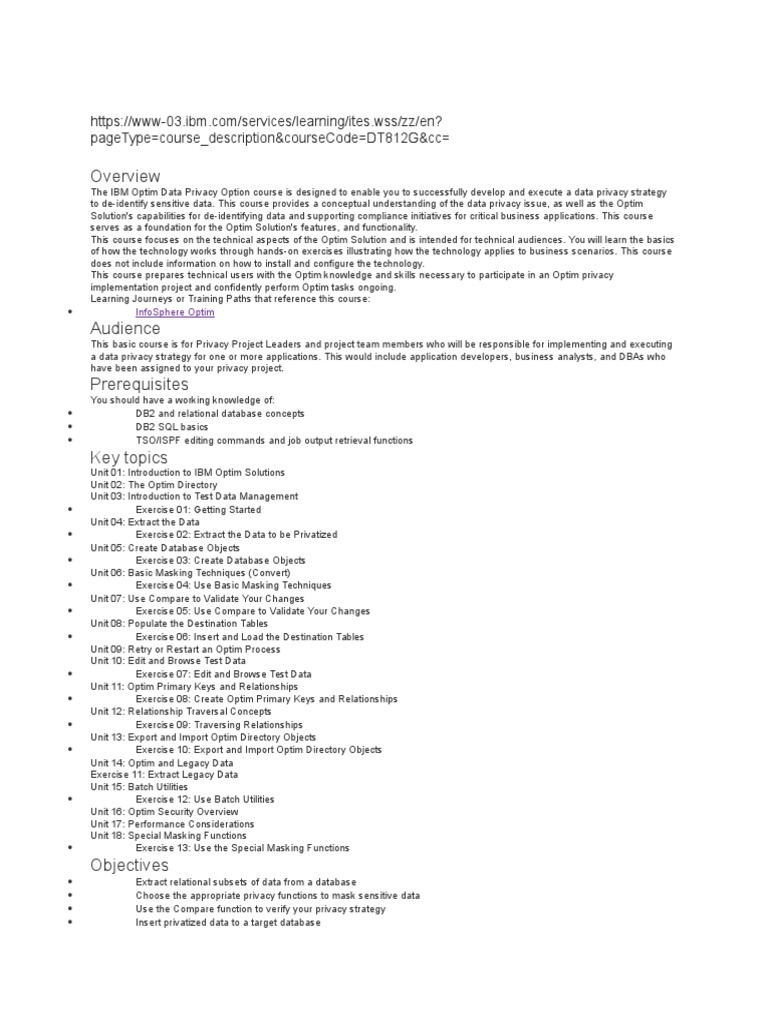 Introduction To IBM Optim Solutions and Test Data Management | PDF ...