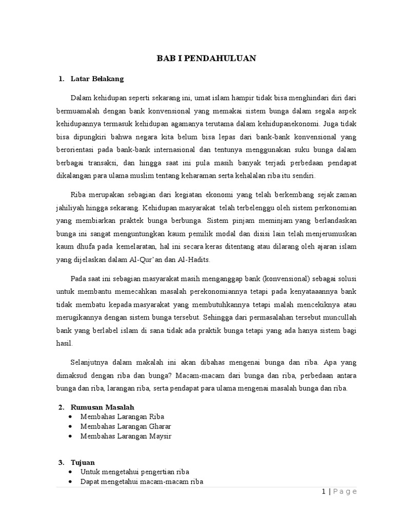 Makalah Larangan Riba | PDF