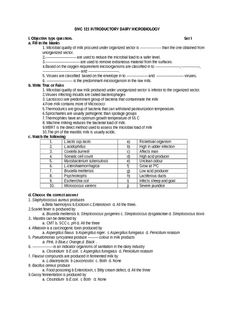 Introductory Dairy Microbiology Ques | PDF | Aspergillus | Microorganism