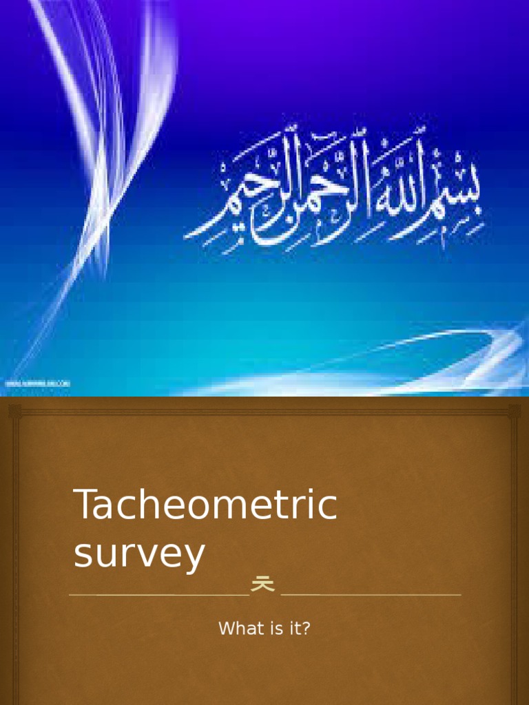 Tacheometric Survey | PDF | Scientific Observation | Surveying