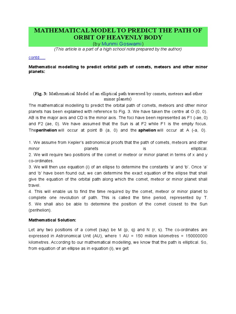 Predicting Orbital Paths Mathematically | PDF | Science & Mathematics