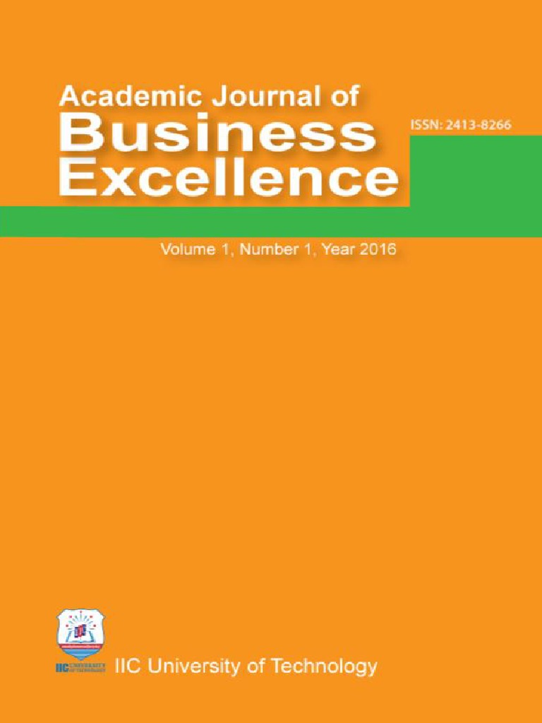 Academic Journal of Business Excellence 1 2016 | PDF | Self Realization ...