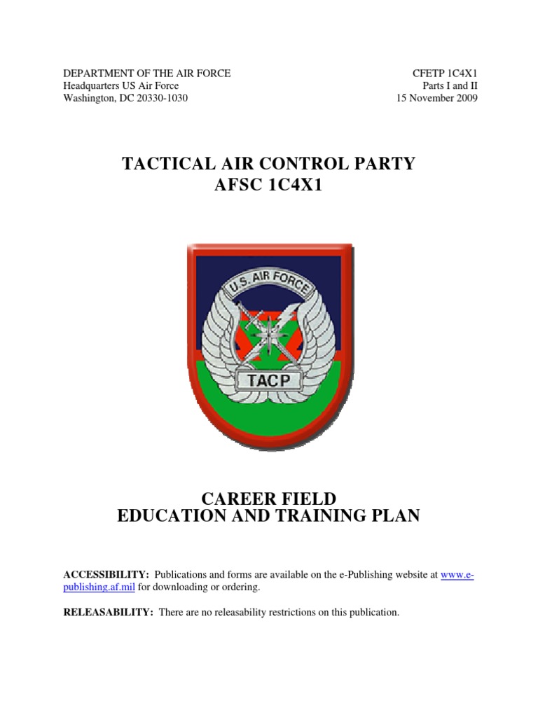 TACP Career Field Training Plan 1C4X1 | PDF | United States Air Force ...