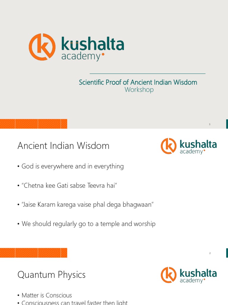 Quantum Physics and Consciousness - Ancient Indian Wisdom | PDF ...