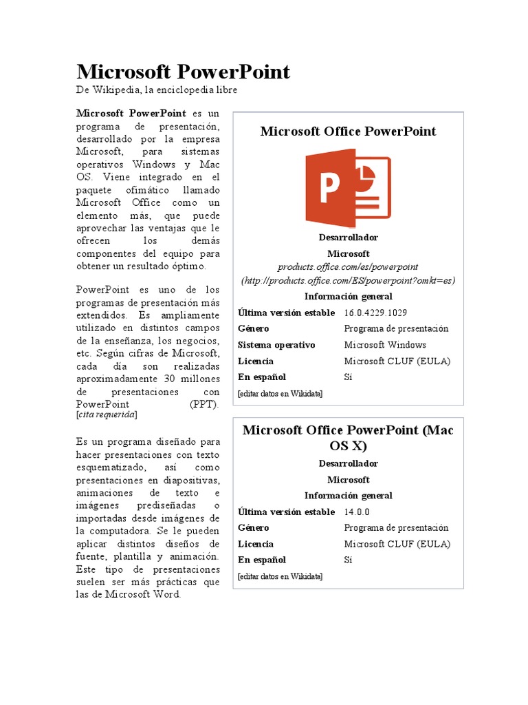 Microsoft PowerPoint - Wikipedia, La Enciclopedia Libre | Descargar ...