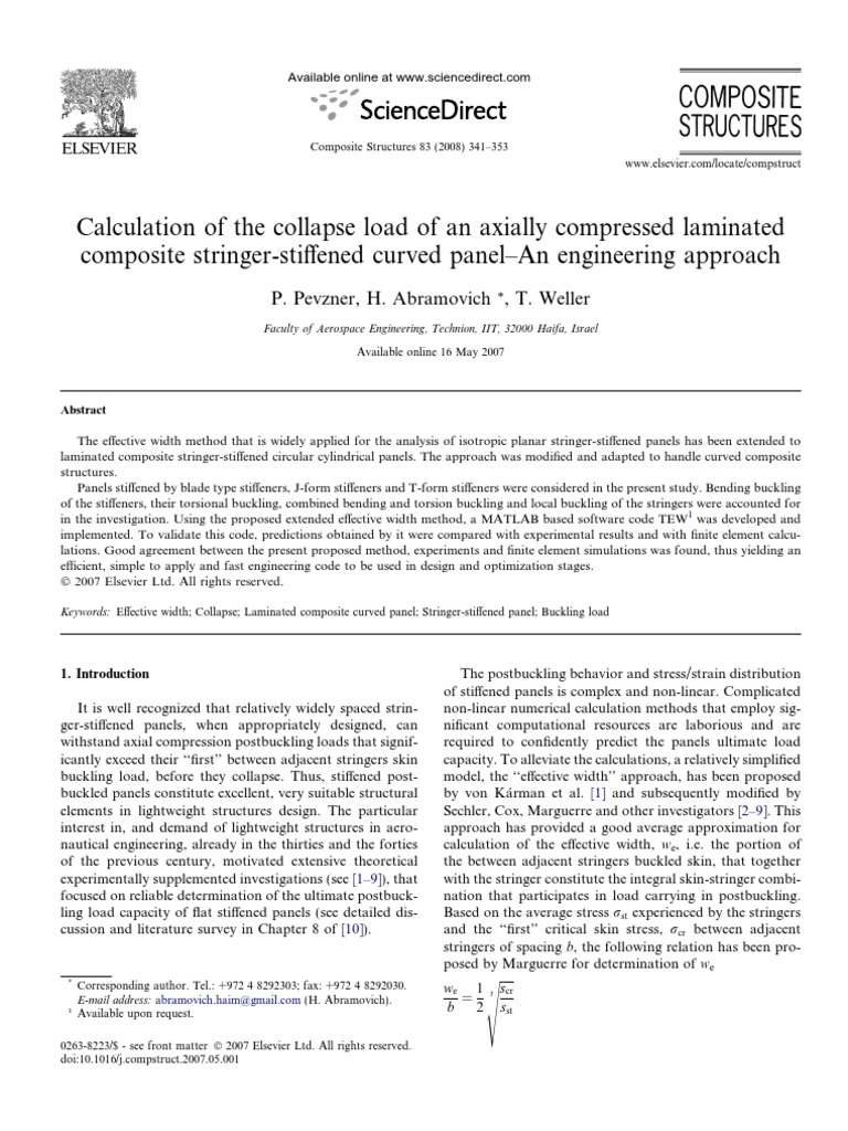 Calculation of The Collapse Load of An A | PDF | Buckling | Bending