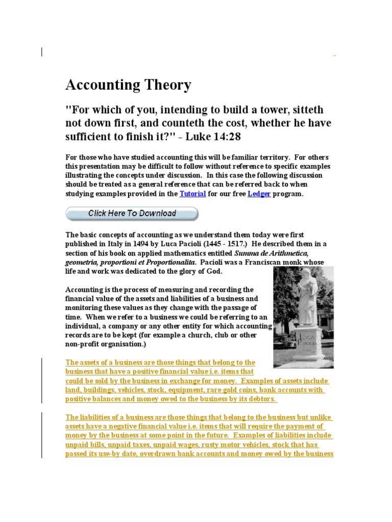 Accounting Theory | PDF | Balance Sheet | Debits And Credits