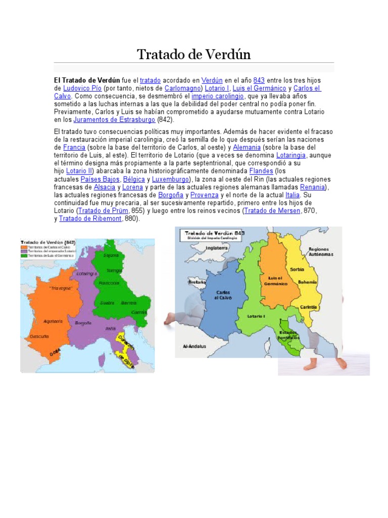 La partición del Imperio carolingio: El Tratado de Verdún de 843 | PDF