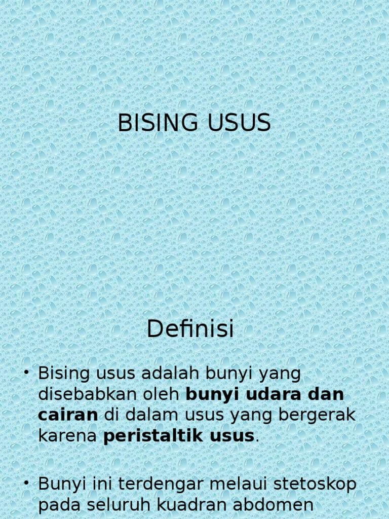 Bising Usus | PDF