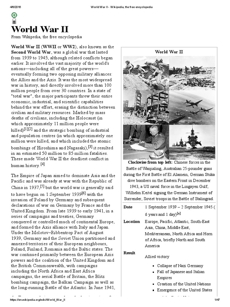 World War II - Wikipedia, The Free Encyclopedia | World War II | Allies ...