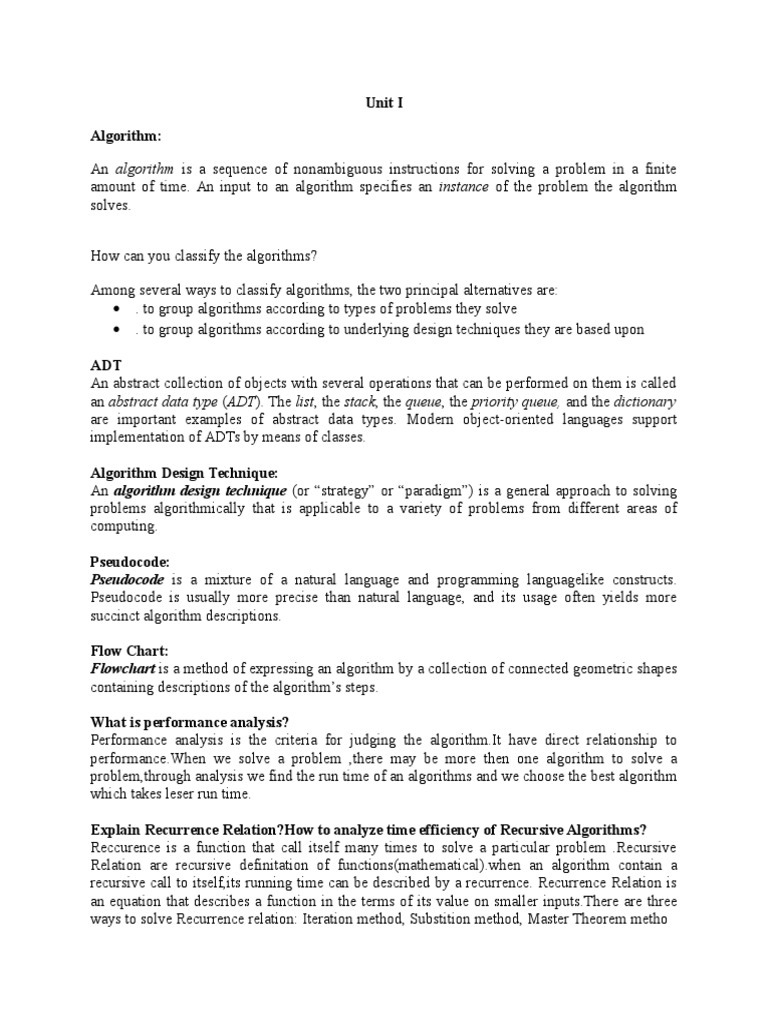 DAA 2marks With Answers | PDF | Mathematical Optimization | Time Complexity