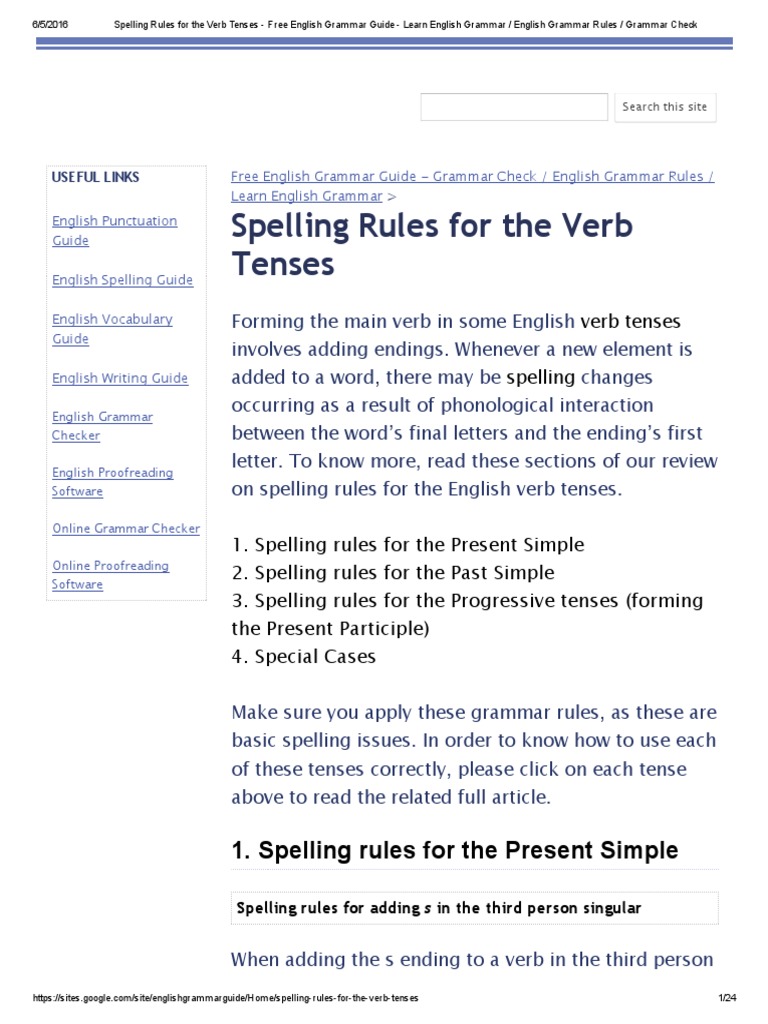 Spelling Rules for Verb Tenses: A Comprehensive Guide to Forming ...