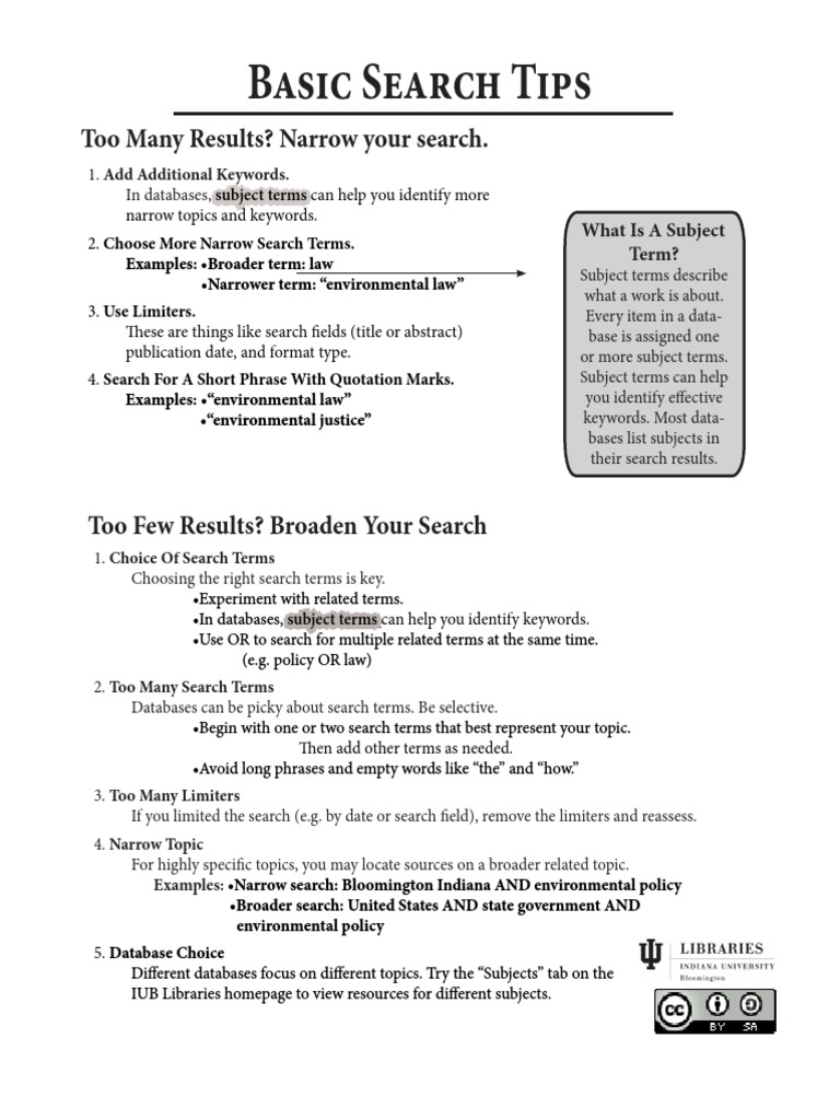 Effective Search Strategies: Tips for Narrowing and Broadening Database ...