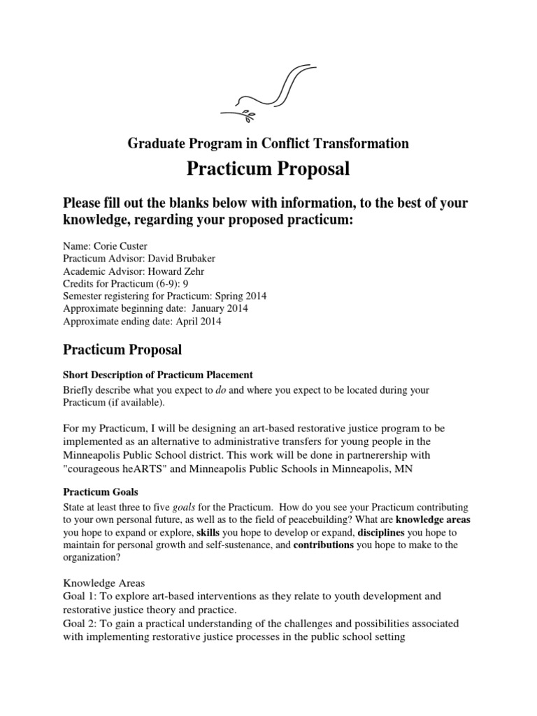 Example Practicum Proposal | PDF | Institutional Review Board | Restorative Justice