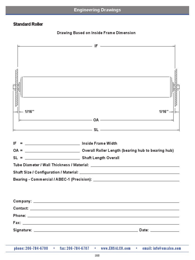 Engineering Drawings Standard Roller | PDF | Mechanical Engineering ...