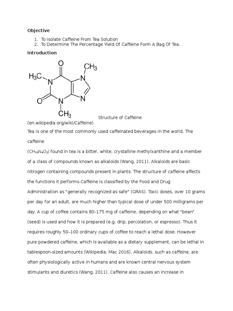 Extraction of Caffeine From Tea Solution | Caffeine | Solubility